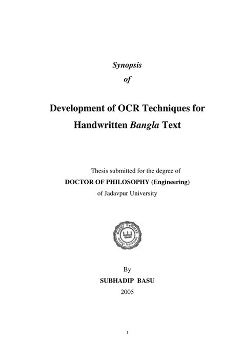 Pdf Development Of Ocr Techniques For Handwritten Bangla Text Ocr Techniques For Bangla Text