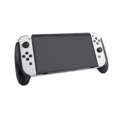 Protective Handle Grip Cover With Flip Black Nintendo Switch OLED Console