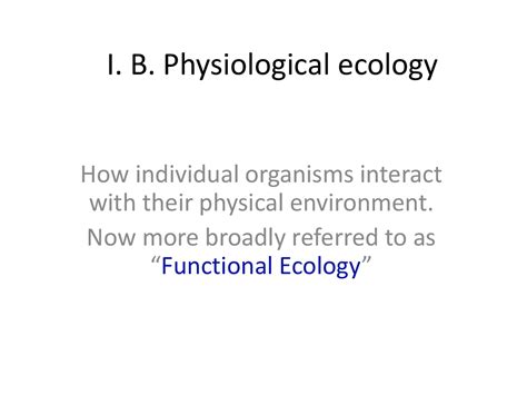 Physiological Ecology Evolution Ecology And Biodiversity Lecture Slides Docsity