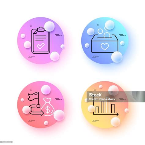Checklist Diagram Graph And Financial Goal Minimal Line Icons For Web Application Printing