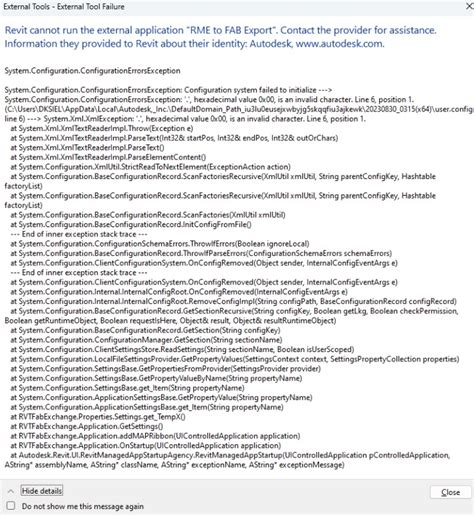 Revit Cannot Run The External Application RME To FAB Export When Opening Revit