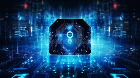 Cyber Security Concept Padlock On Circuit Board Background Stock Illustration Illustration Of