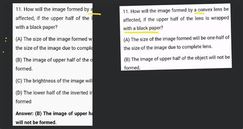 How Will The Image Formed By A Convex Lens Be Affected If The Upper Half