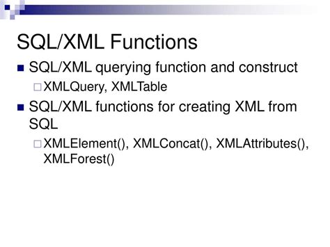 Ppt Oracle Xml Db And Xquery Powerpoint Presentation Free Download Id632312