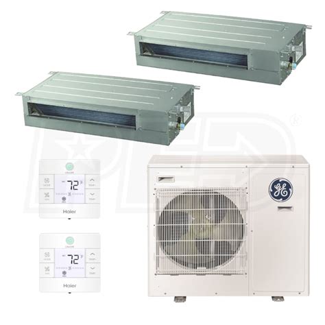 Ge Concealed Duct 2 Zone System 24000 Btu Outdoor 12k 12k Indoor