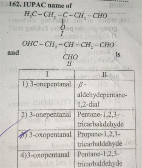 162 IUPAC Name Of CCC O CC OandO CCC C O C Ois Begin Tabular