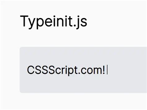 Create Animated Typing Of Text With JavaScript Typeinit CSS Script