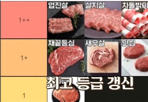 이원일 픽 소고기 부위 티어 Mlbpark