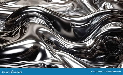 Metallic Gradient Background With Texture Of Molten Liquid Silver Generative Ai Illustration