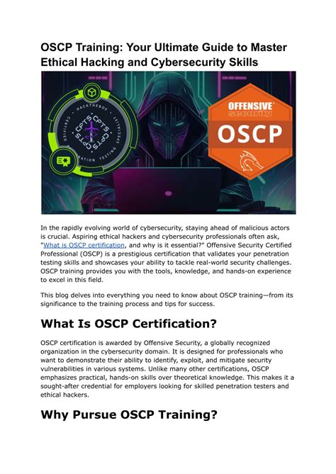 Ppt Oscp Training Your Ultimate Guide To Master Ethical Hacking And Cybersecurity Skills