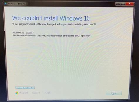 We Couldn T Install Windows Version H X C X D