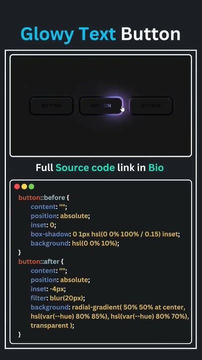 Glowy Text Button🤩 Html Websitedesignerwebsitedesign Yazılım