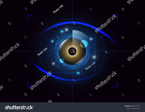 Futuristic Eye Detection Technology Concept Binary Stock Vector