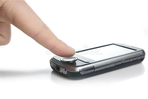Finger And Pda With Touch Screen Stock Image Image Of Computer