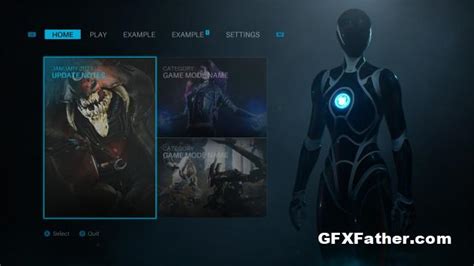 Unreal Engine Pro Main Menu V Blue Edition GFXFather