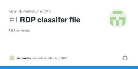 Rdp Classifer File · Issue 1 · Listen Liirrndbcorrectotu · Github