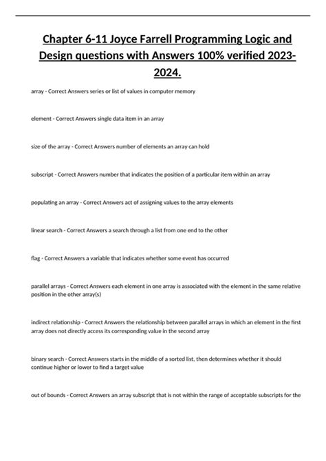 Chapter 6 11 Joyce Farrell Programming Logic And Design Questions With