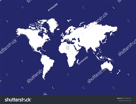 World Outline Map Continents Stock Vector Royalty Free 1153935181