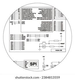 Round Icon Electrical Schematic Diagram Arduino Stock Illustration Shutterstock