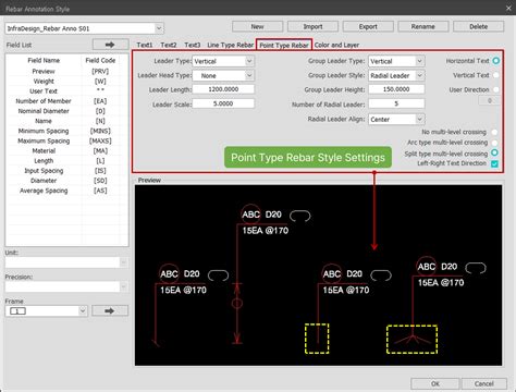 Rebar Annotation Style Midas Support