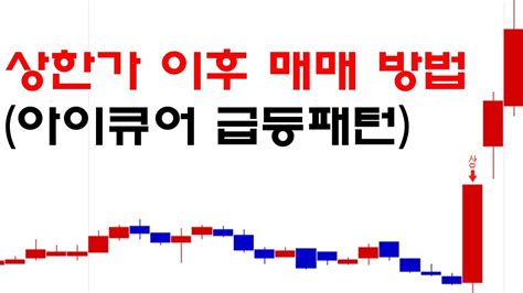 상한가 이후 매매하는 방법 아이큐어 급등 패턴 Youtube