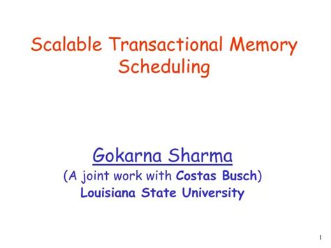 Ppt Scalable Transactional Memory Scheduling Powerpoint Presentation Id3247039