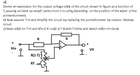 solved derive an expression for the output voltage vo t of