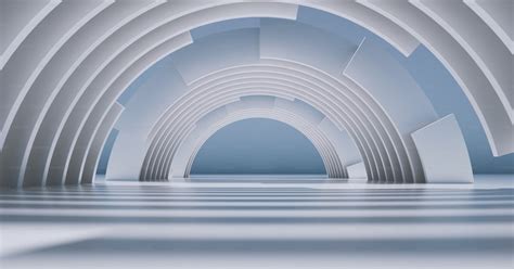 3d 렌더링 흰색 원형 아치가 있는 추상 최소 배경 사진 Unsplash의 디자인 이미지