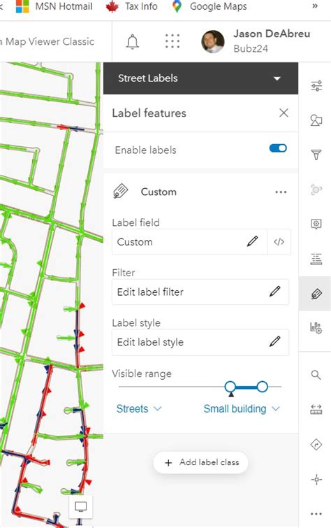 offsetting text labels for line features in map vi esri community