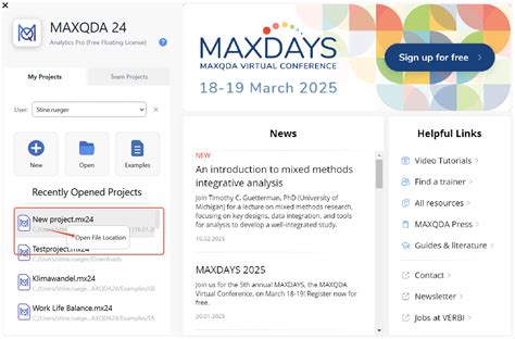 Where Do I Find My Project File Maxqda Support