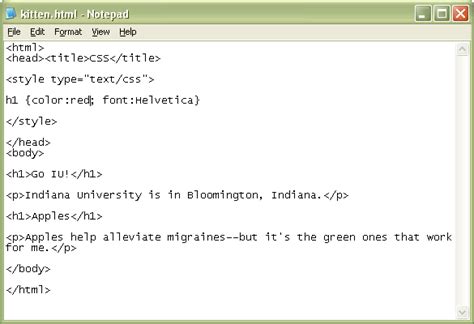 I101 Introduction To Informatics Lab 3 Cascading Style Sheets