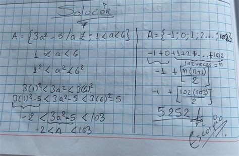 Hallar La Suma De Elementos Del Conjunto A {3a² 5 A Z 1