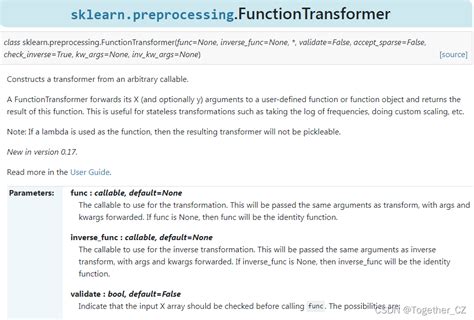Sklearn 自定义函数转化器functiontransformer使用 Csdn博客