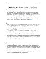 Macro Problem Set Solutions Pdf EC E October Macro Problem Set Solutions Q A
