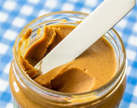 Creamy Peanut Butter In Jar And On Knife Stock Image Image Of Glass Crunchy 78102929