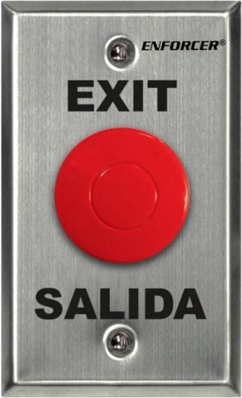 Seco Larm Sd 7201rcpe1q Enforcer Request To Exit Plate With Red Mushroom Cap Push Seco Larm Sd 7201rcpe1q Enforcer Request To Exit Plate With Red Mushroom Cap Push