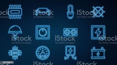 Set Line Car Battery Lightning Bolt Led Light Bulb Electric Switch Emitting Diode Processor With