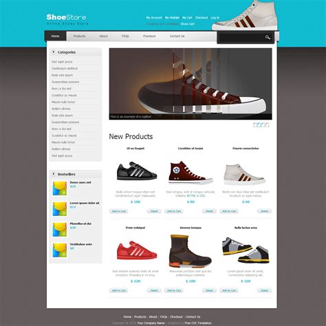 Free Footwear Website Templates Printable Templates