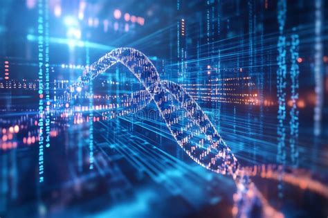 Digital Dna Code Abstract Background Genetics Technology Data Science