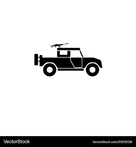 Military Vehicle Suv With Mounted Machine Gun Vector Image