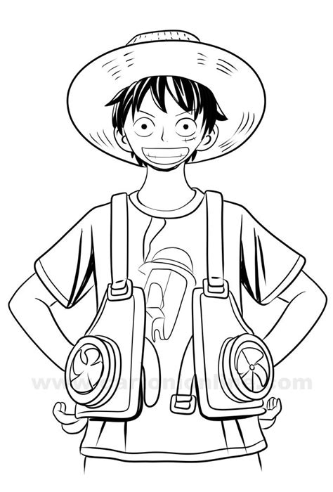 Monkey D Luffy From One Piece Film Red Coloring Page