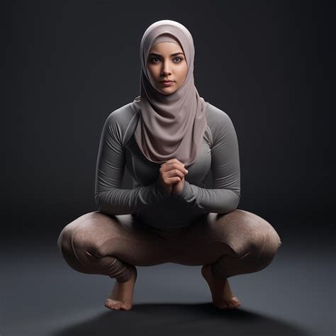 Premium Photo Indonesian Muslim Woman In Hijab Doing Yoga In Zen Pose