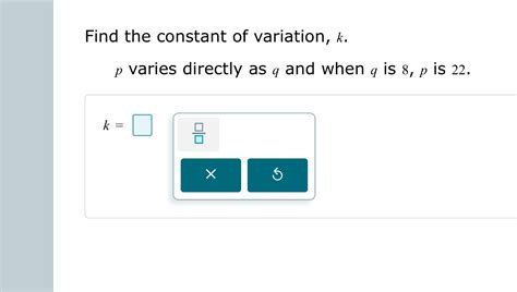 Find The Constant Of Variation K P Varies Directly As Q And When Q Is