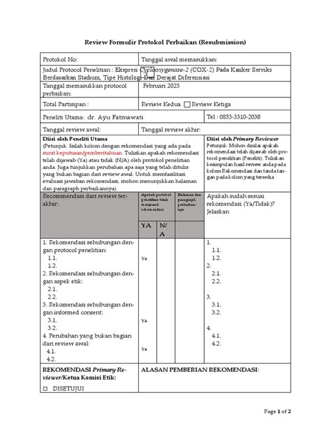 Ayu Fatmawati Formulir Review Of Resubmission Form Pdf