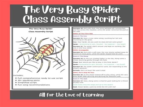 The Very Busy Spider Class Assembly Script Teaching Resources
