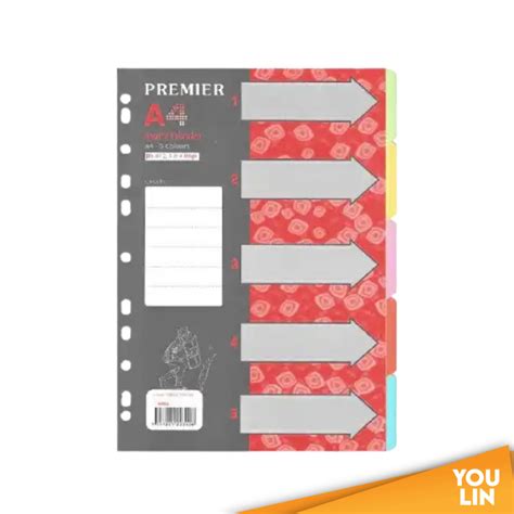 Premier 5 Colour Index Divider Office Supplies