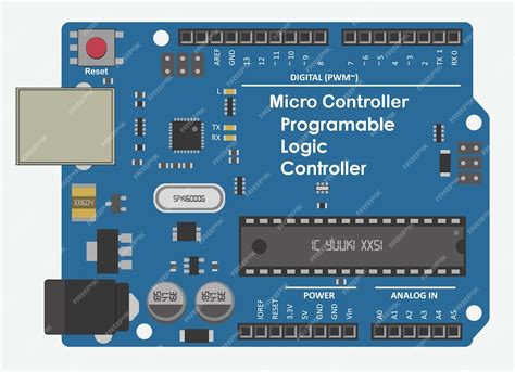 Arduino Plc 프로그래밍 가능한 논리 컨트롤러입력 및 출력 평면 설계 포함 프리미엄 벡터