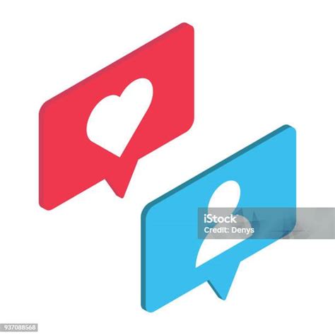 소셜 미디어 아이소메트릭 아이콘입니다 처럼 코멘트 양식의 추종자 아이콘 벡터 일러스트 3차원 형태에 대한 스톡 벡터 아트 및 기타 이미지 3차원 형태 개념 개념과