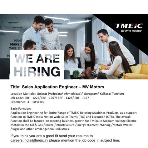 Tmeic India On Linkedin Hiring Applicationengineer 16 Comments