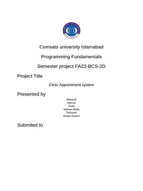 Pf Semester Project Pdf